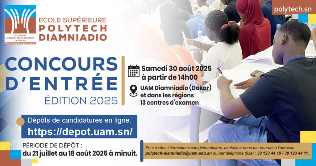 UAM : Concours d’entrée 2025 – POLYTECH Diamniadio - Education SN