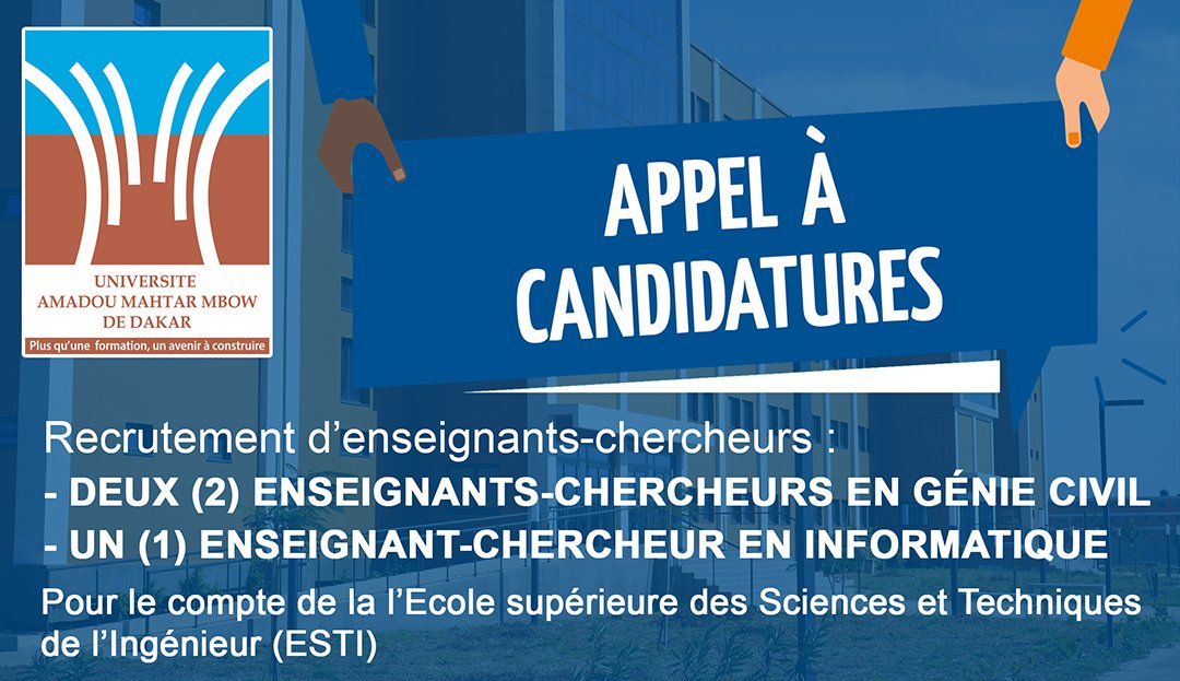 Université Amadou Mahtar MBOW (UAM) recrute plusieurs enseignants ...